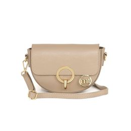 Mia Tomazzi Leder-Umh&auml;ngetasche "Azario" in Beige - (B)19 x (H)13 x (T)6 cm - 79% | Damen-taschen