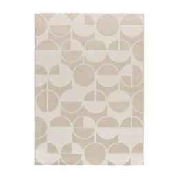 Atticgo Kurzflor-Teppich "Flora" in Beige/ Wei&szlig; - 60% | Gr&ouml;&szlig;e 133x190 cm |