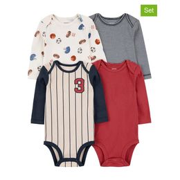 Carter's carter's 4er-Set: Bodys in Beige/ Grau/ Rot - 40% | Gr&ouml;&szlig;e 74 | Baby-bodys