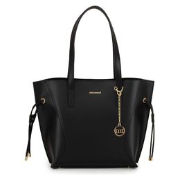 Mia Tomazzi Leder-Schultertasche "Ausonio" in Schwarz - (B)30 x (H)32 x (T)11,5 cm - 74% | Damen-taschen