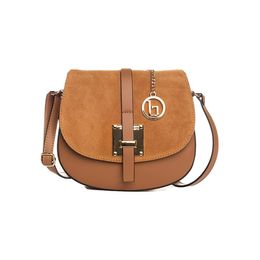 Lia Biassoni Leder-Umh&auml;ngetasche "Adda" in Cognac - (B)23 x (H)20 x (T)6 cm - 74% | Damen-taschen
