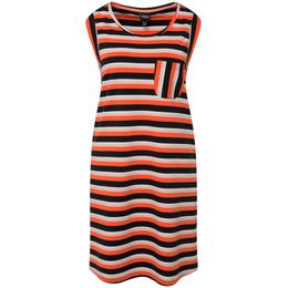 Ulla Popken Kleid Damen Gr&ouml;&szlig;e 42/44 hellorange / schwarz / wei&szlig; Winterkleid