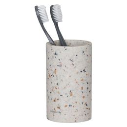 Sealskin Zahnputzbecher "Terrazzo" in Creme - (H)12 x &Oslash; 7 cm - 31% | Badezimmer-accessoires