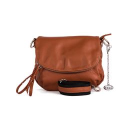 Mia Tomazzi Leder-Umh&auml;ngetasche "Pontida" in Hellbraun - (B)28 x (H)20 x (T)8 cm - 76% | Damen-taschen