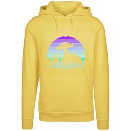 F4NT4STIC Hoodie 'I BELIEVE UFO Alien Raumschiff Retro' Herren Gr&ouml;&szlig;e XS blau / gelb / lila