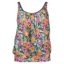 Venice Beach Tankini-Oberteil in Oliv/ Orange/ Pink - 56% | Gr&ouml;&szlig;e 38 | Damen-bademode