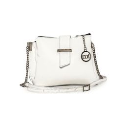Mia Tomazzi Leder-Umh&auml;ngetasche "Cipria" in Wei&szlig; - (B)21 x (H)17 x (T)10 cm - 76% | Damen-taschen