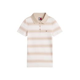 Tommy Jeans Poloshirt Damen Gr&ouml;&szlig;e M beige / wei&szlig;