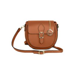 Lia Biassoni Leder-Umh&auml;ngetasche "Accesa" in Camel - (B)24 x (H)18 x (T)12 cm - 75% | Damen-taschen