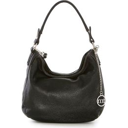 Mia Tomazzi Leder-Schultertasche "Molise" in Schwarz - (B)30 x (H)20 x (T)8 cm - 75% | Damen-taschen