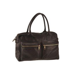 Lia Biassoni Leder-Schultertasche in Schwarz - (B)48 x (H)33 x (T)20 cm - 74% | Damen-taschen