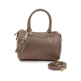 Lia Biassoni Leder-Henkeltasche in Taupe - (B)22 x (H)17 x (T)13 cm - 76% | Damen-taschen