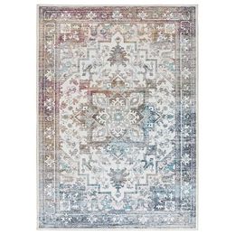 Atticgo Kurzflor-Teppich "Class" in Beige/ Blau - 55% | Gr&ouml;&szlig;e 140x200 cm |