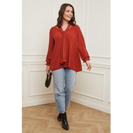 Curvy Lady Bluse in Rotbraun - 73% | Gr&ouml;&szlig;e 48/50 | Damen-blusen