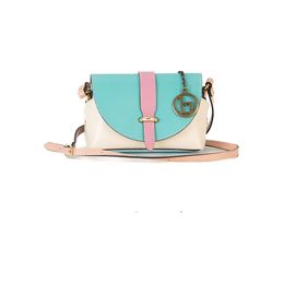 Lia Biassoni Leder-Umh&auml;ngetasche in Hellblau/ Creme - (B)17 x (H)12 x (T)8 cm - 78% | Damen-taschen