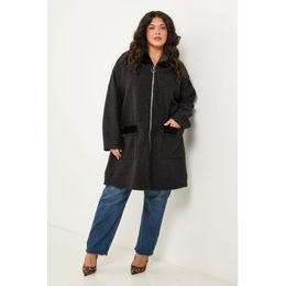 Curvy Lady &Uuml;bergangsjacke in Schwarz - 71% | Gr&ouml;&szlig;e 44/46 | Damenjacken