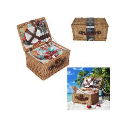 Garden Spirit Picknickkorb in Hellbraun/ Bunt - 21 Teile - 60% | Damen-outdoor-ausruestung