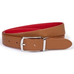 Roeckl G&uuml;rtel 'AMIE ZUM WENDEN' Damen Gr&ouml;&szlig;e 75/95 braun / rot