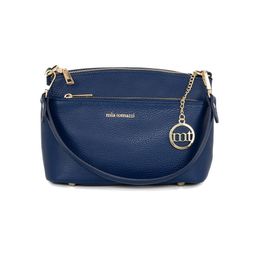 Mia Tomazzi Leder-Schultertasche "Bardolino" in Blau - (B)25 x (H)17 x (T)13 cm - 75% | Damen-taschen