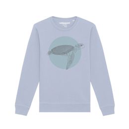 Watapparel Sweatshirt ' Meeresschildkr&ouml;te ' Herren Gr&ouml;&szlig;e L hellblau / mischfarben