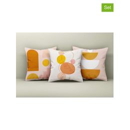 Allure 3er-Set: Kissenh&uuml;llen in Orange/ Rosa/ Creme - 72% | Gr&ouml;&szlig;e 43x43 cm | Dekokissen