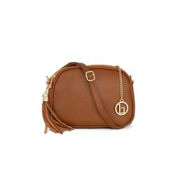 Lia Biassoni Leder-Umh&auml;ngetasche "Flumendosa" in Camel - (B)23 x (H)17 x (T)7 cm - 78% | Damen-taschen