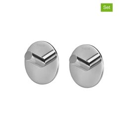 Tiger 2er-Set: Handtuchhaken ''Rondo'' in Silber - &Oslash; 4,5 cm - 22% | Badezimmer-accessoires