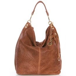 Mia Tomazzi Leder-Shopper "Niguarda" in Braun - (B)42 x (H)38 x (T)17 cm - 75% | Damen-taschen