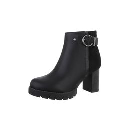 Ital-Design Stiefelette Damen Gr&ouml;&szlig;e 39 schwarz Winterschuhe