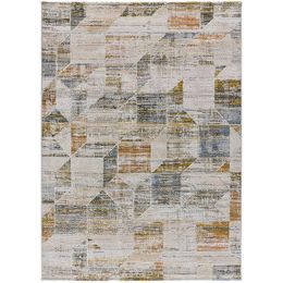 Atticgo Kurzflor-Teppich "Kilis" in Creme/ Orange/ Blau - 63% | Gr&ouml;&szlig;e 115x170 cm |