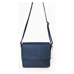Mia Tomazzi Leder-Umh&auml;ngetasche ''Zanzur'' in Blau - (B)25 x (H)24 x (T)9 cm - 76% | Damen-taschen