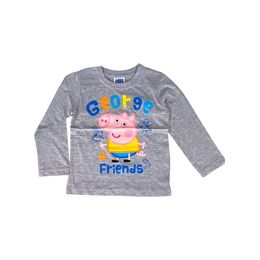 Peppa Pig Shirt 'Peppa Pig Langarmshirt George' Jungen Gr&ouml;&szlig;e 104 grau