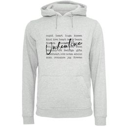 F4NT4STIC Sweatshirt 'Valentine Herz Hugs Kisses Love Flowers Joy' Damen Gr&ouml;&szlig;e M grau