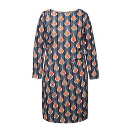 Ulla Popken Kleid Damen Gr&ouml;&szlig;e 50/52 beige / orange / schwarz Winterkleid