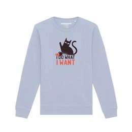 Watapparel Sweatshirt 'Cat' Herren Gr&ouml;&szlig;e XXL hellblau / orange / schwarz