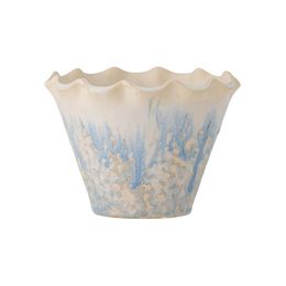 Bloomingville Blumentopf "Bertha" in Creme/ Blau - (H)10,5 x &Oslash; 14 cm - 29% | Kerzen-vasen