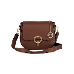 Mia Tomazzi Leder-Umh&auml;ngetasche ''Carracci'' in Braun - (B)23 x (H)18 x (T)7,5 cm - 79% | Damen-taschen