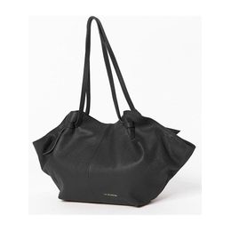 Lia Biassoni Leder-Schultertasche "Conza" in Schwarz - (B)60 x (H)33 x (T)15 cm - 77% | Damen-taschen