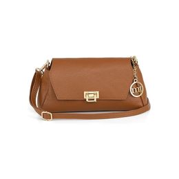 Mia Tomazzi Leder-Umh&auml;ngetasche ''Berbera'' in Hellbraun - (B)27 x (H)16 x (T)8 cm - 73% | Damen-taschen