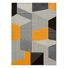 Atticgo Kurzflor-Teppich "Leo" in Grau/ Bunt - 43% | Gr&ouml;&szlig;e 80x150 cm |