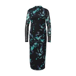 comma, COMMA Kleid Damen Gr&ouml;&szlig;e 44 jade / dunkellila / schwarz Winterkleid