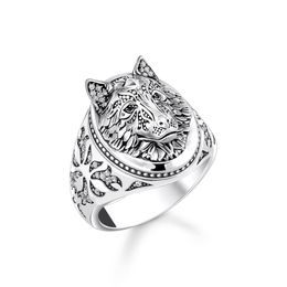Thomas Sabo Ring 'Wolf' Herren Gr&ouml;&szlig;e 52 silber