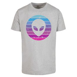 F4NT4STIC T-Shirt 'Alien Kopf' Herren Gr&ouml;&szlig;e 5XL hellblau / graumeliert / fuchsia / dunkelpink