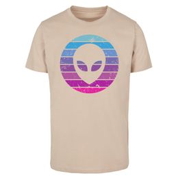 F4NT4STIC T-Shirt 'Alien Kopf' Herren Gr&ouml;&szlig;e XXL sand / aqua / lila / pink