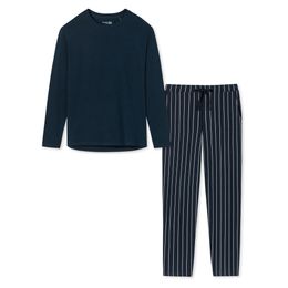 Schiesser Pyjama 'Organic Cotton' Damen Gr&ouml;&szlig;e XS blau Winterkleid