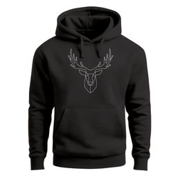 Neverless Sweatshirt 'Polygon Hirsch' Herren Gr&ouml;&szlig;e XXL schwarz
