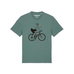 Watapparel T-Shirt 'Fahrrad und Pizza' Herren Gr&ouml;&szlig;e XXXL gelb / smaragd / rot / schwarz