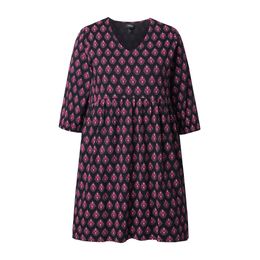 Ulla Popken Kleid Damen Gr&ouml;&szlig;e 54/56 magenta / schwarz / wei&szlig; Winterkleid