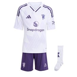 adidas Performance Trainingsanzug 'Manchester United 25/26 Away Mini Kit' Jungen Gr&ouml;&szlig;e 98 flieder / dunkellila / wei&szlig;