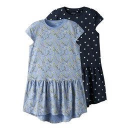 name it Kleid 'Vigga' M&auml;dchen Gr&ouml;&szlig;e 164 navy / hellblau / zitrone / wei&szlig;